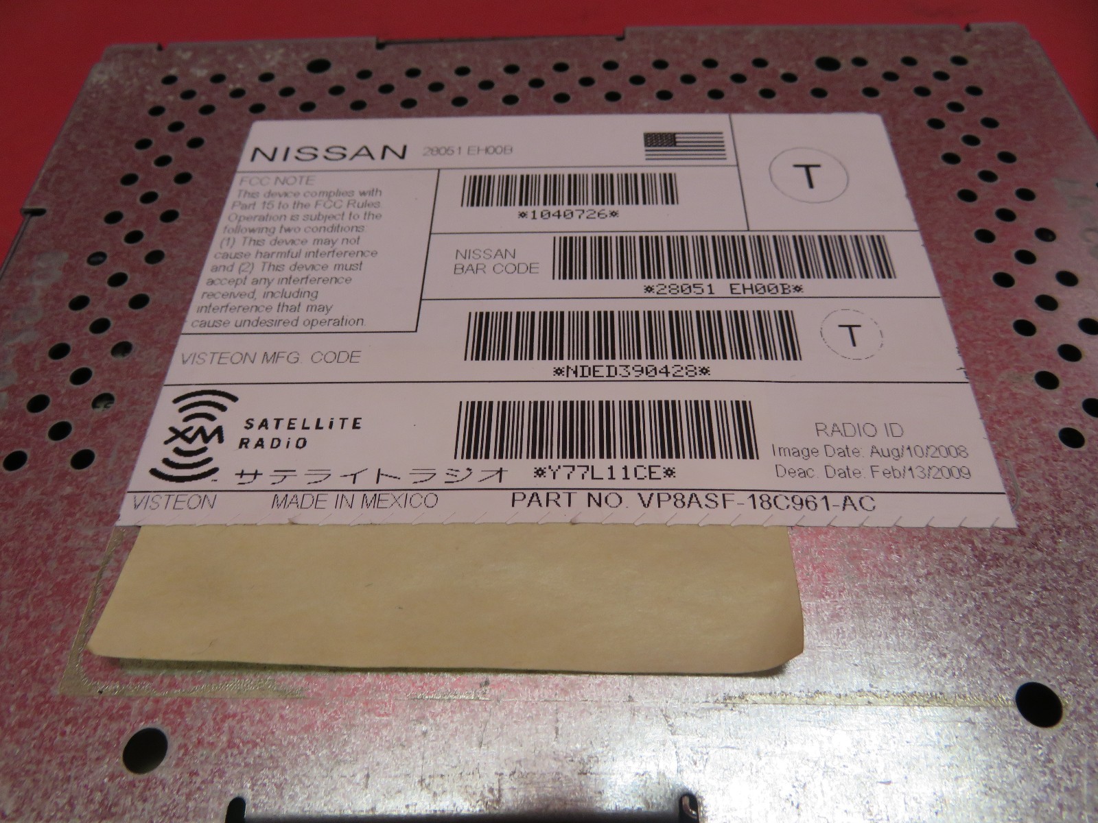 2009-2014 NISSAN 370Z COUPE Z34 OEM SATELLITE RADIO RECEIVER TUNER ...