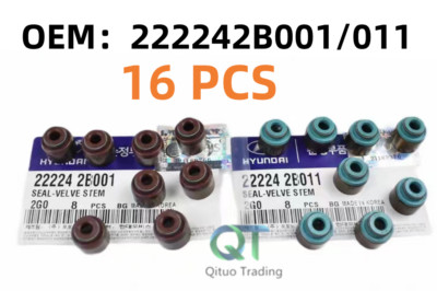 16 PCs NEW EXHAUST VALVE STEM SEAL for 10-19 FOR HYUNDAI KIA 22224 ...