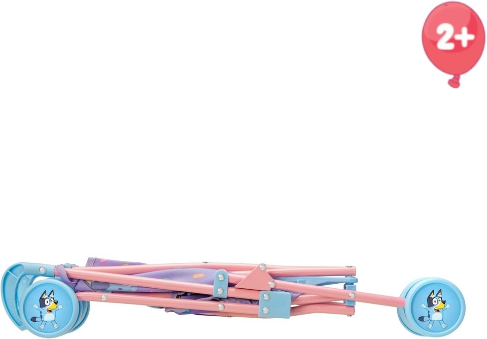 BLUEY JUNIOR DOLLS STROLLER LIGHTWEIGHT FOLDABLE PRAM PUSHCHAIR KIDS 2 ...