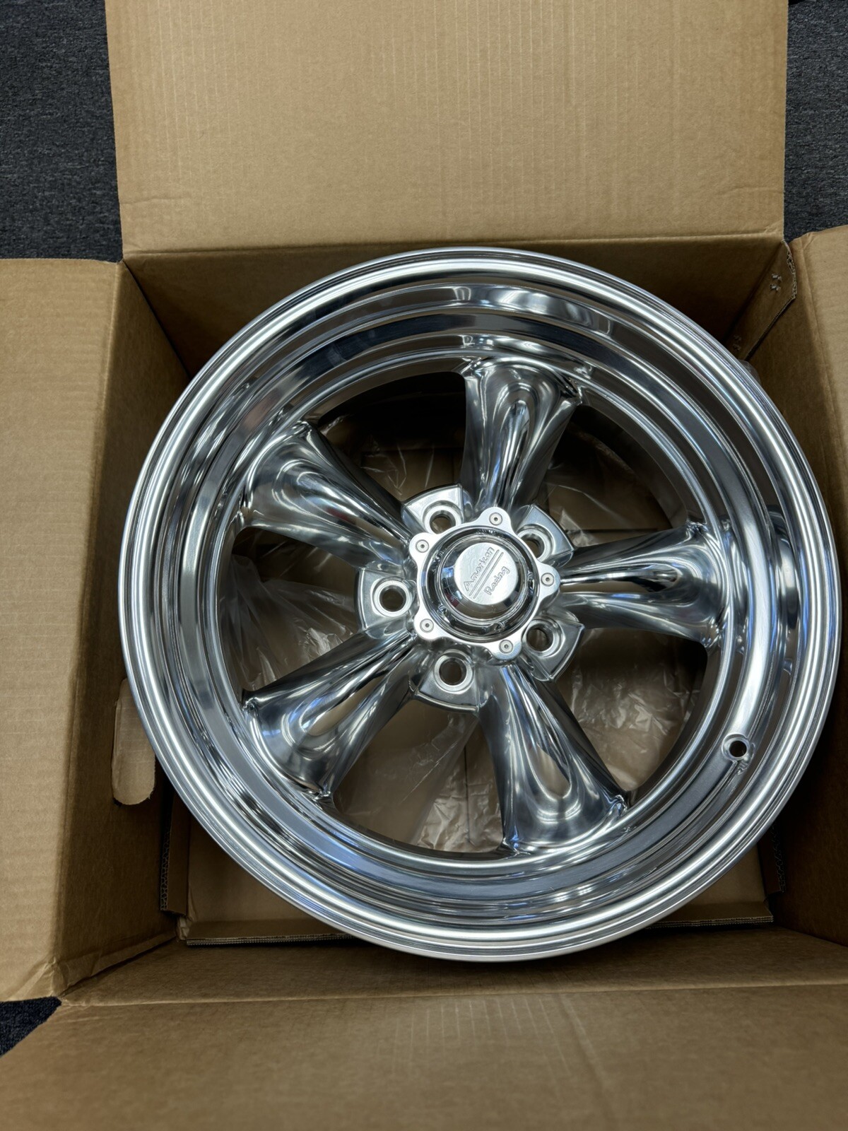 Set 4 American Racing VN515 Torq Thrust II 18x8 5x4.75 Polished Wheels ...