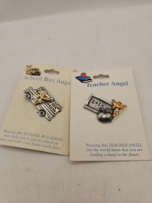 Lot Of 2 Pins School Bus Angel And Teacher Angel Noc | eBay