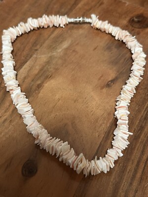 Vintage Pink Puka Shell Collar Necklace Fun Beach Surfer 1980-90s | eBay