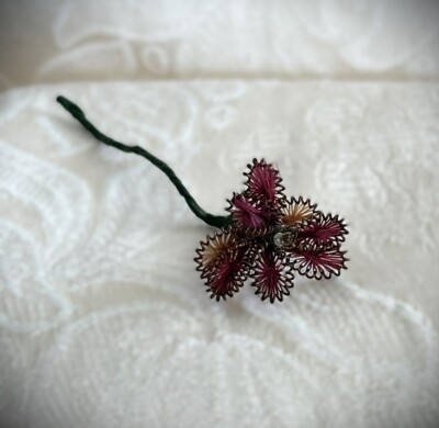 Antique Tiny Handmade Miniature Wire Woven Thread Miniature Seed Bead ...