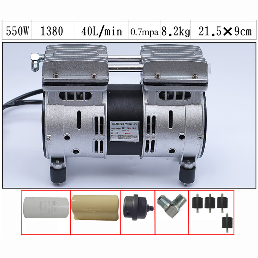 220V Oil-free Silent Air Pump Air Compressor Head Small Air Pump Head ...