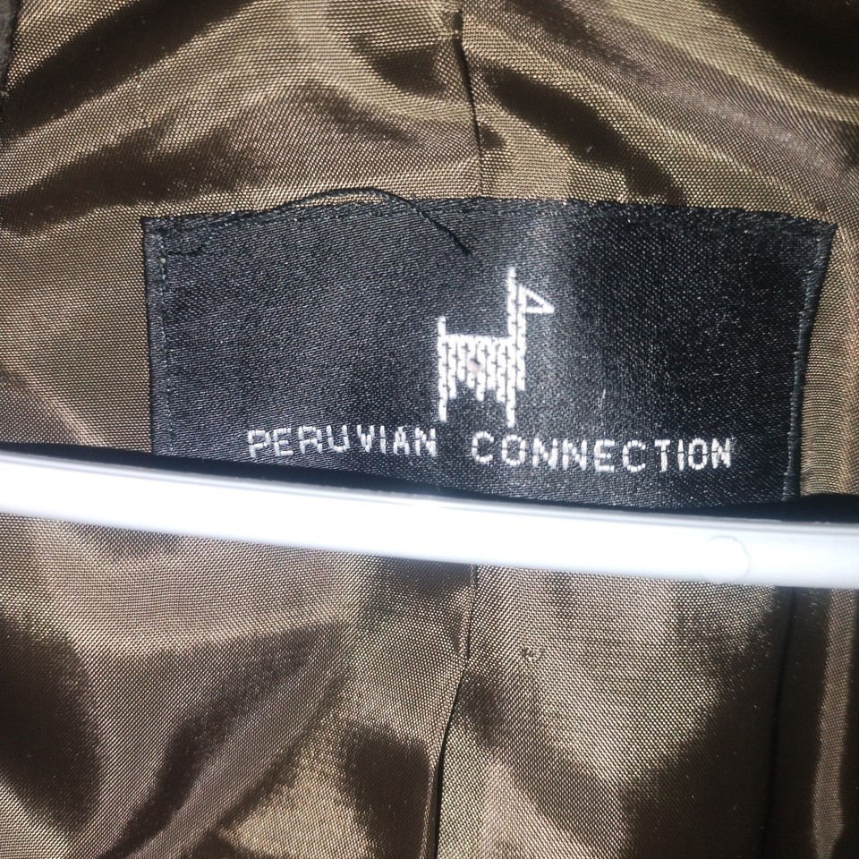Peruvian Connection Green Open Front Swing Alpaca wool coat Minimalist ...