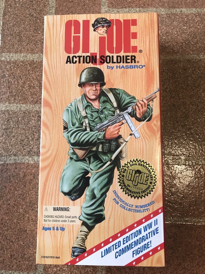 12" GI Joe WWII Set of 4 Army Navy Marine Action Soldier Hero Hasbro 95 ...