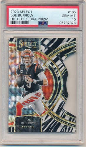 2023 Panini Select - Premier Level Zebra Prizm Die-Cut #165 Joe Burrow ...