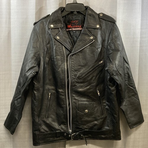 NEW GENUINE MUSTANG BIKER ESSENTIALS BLACK LEATHER JACKETS WOMAN SIZE ...