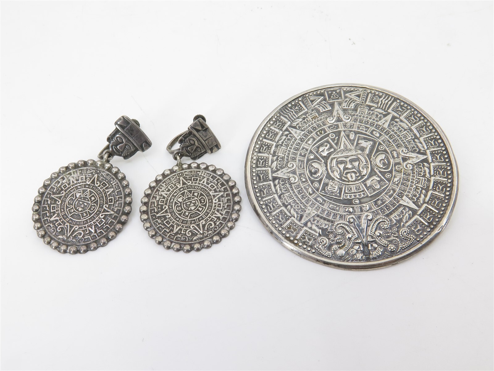 Mexican Sterling Silver Aztec Calendar Pin/Brooch or … - Gem