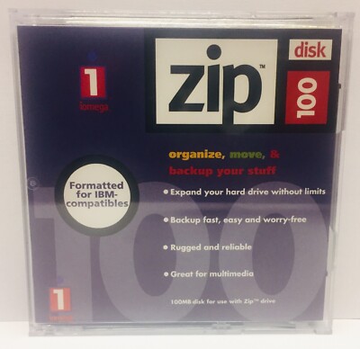 Iomega IBM Formatted 100MB Zip Disk Diskette PC100 Storage For Iomega ...