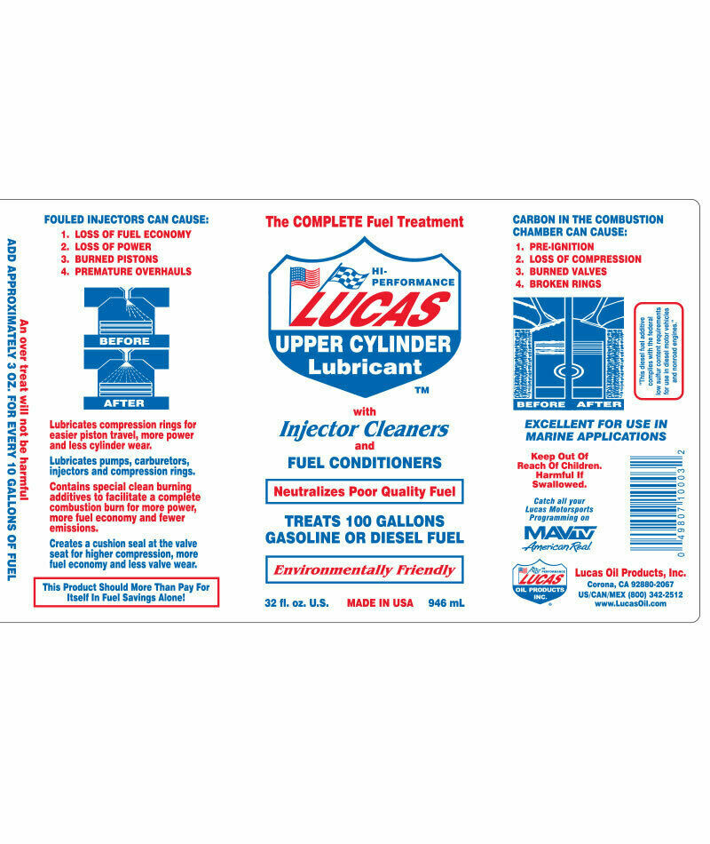 Lucas Oil 10013 Injector Cleaner Fuel Treatment Gas & Diesel Engine (1 ...