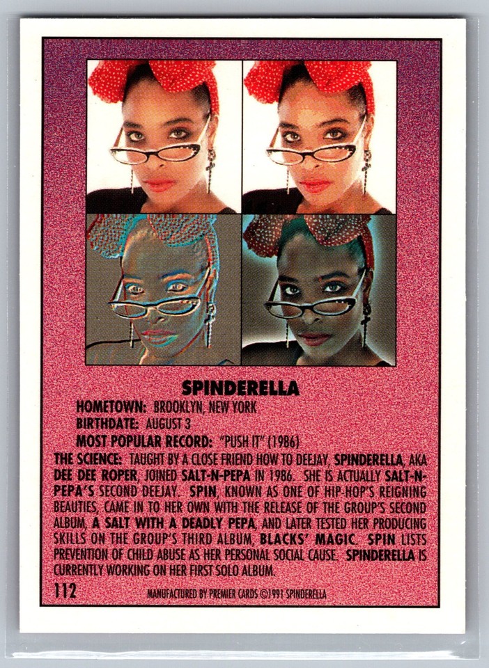 1991 The Rap Pack Series One Spinderella #112 Trading Card | eBay