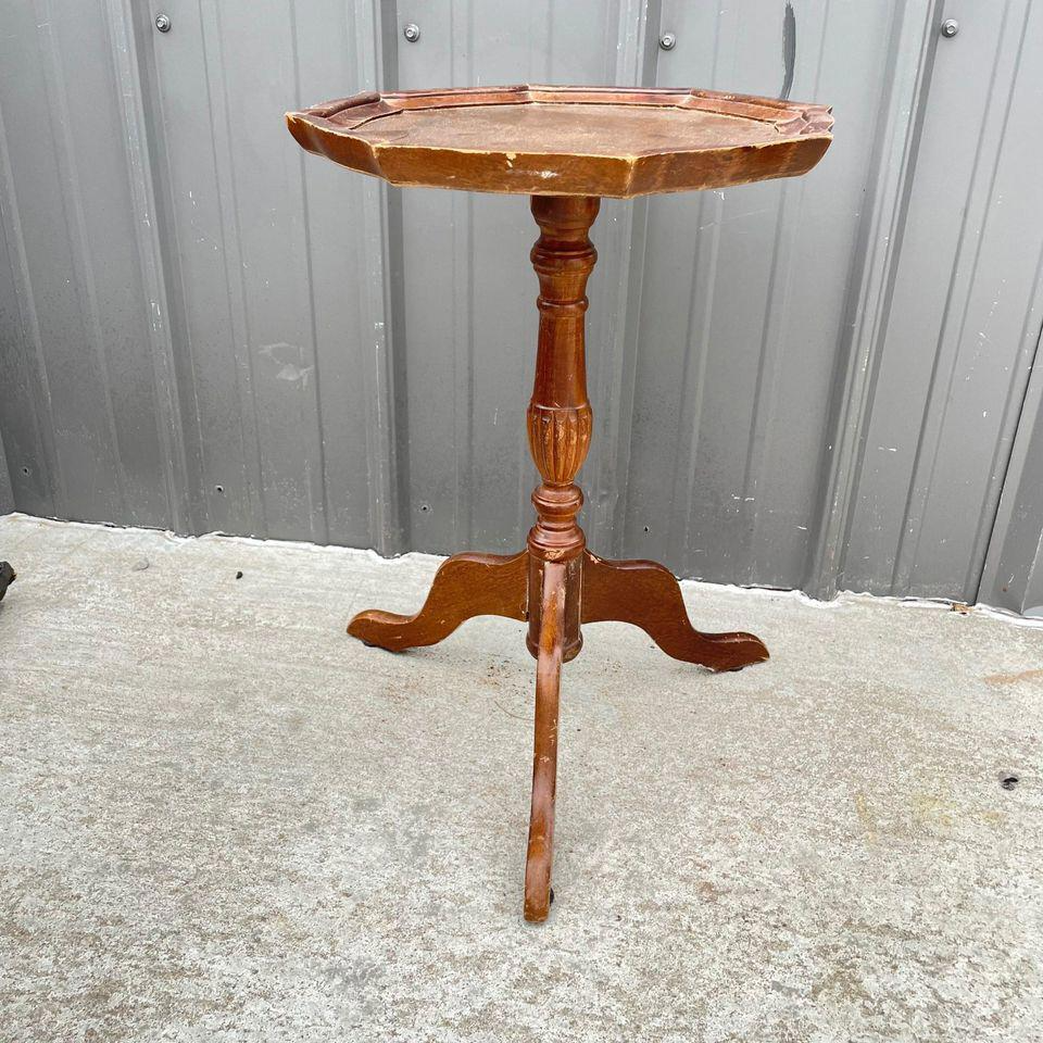 VTG Chippendale Mahogany Wood End Side Table Pie Crust Plant Stand ...