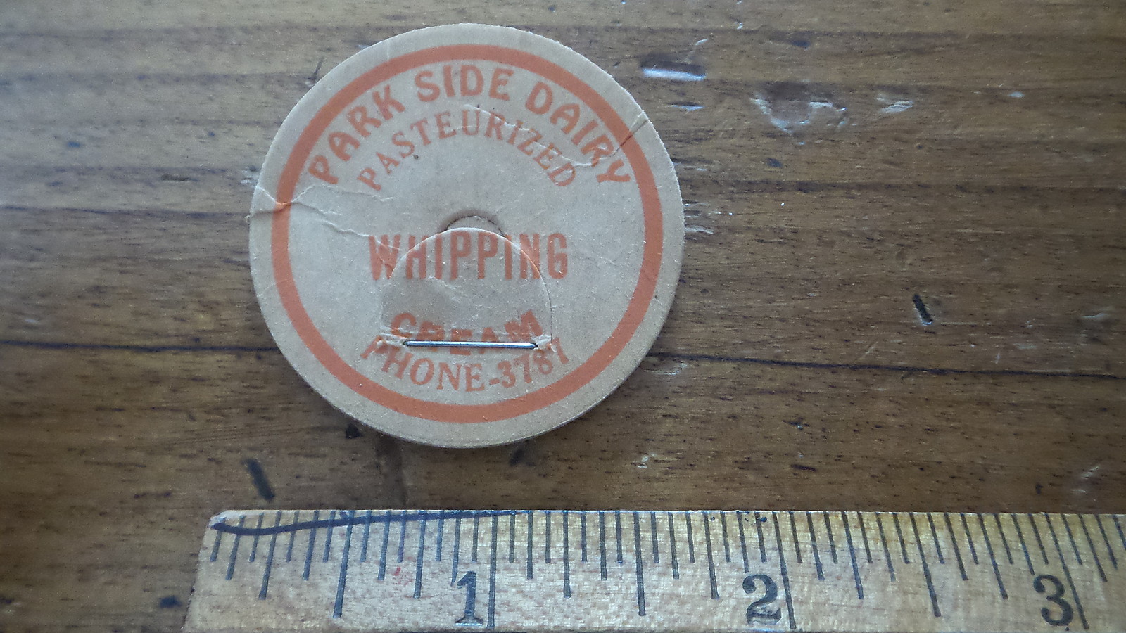 Vintage Milk Bottle CAP, Dairy Pog PARK SIDE DAIRY WHIPPING CREAM | eBay