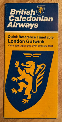 British Caledonian Airways 1984 vintage airline system timetable | eBay