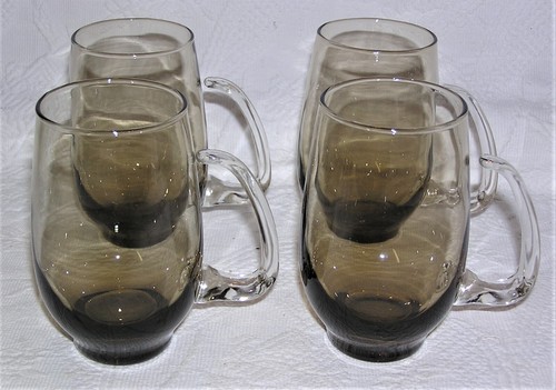 4 Vintage Libbey Tempo Brown Tankards / Beer Mugs / Handled Glassess 5-1/4" | eBay