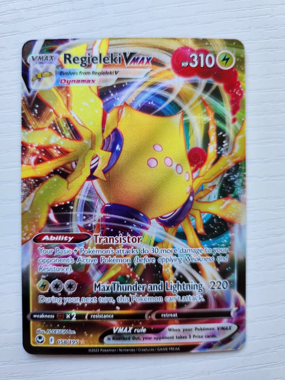 Pokémon TCG Regieleki VMAX Silver Tempest 058/195 Holo Ultra Rare NM | eBay