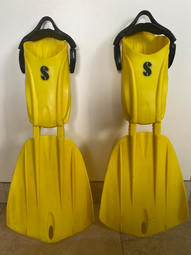 ScubaPro Seawing Nova Yellow Diving Fins Size X-Large Open Heel Bungee ...