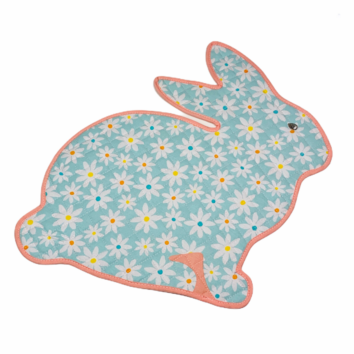 Easter Bunny Rabbit Floral Quilted Shaped Reversible Single Cotton ...