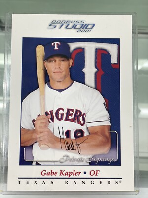 2001 Donruss Studio Private Signings Gabe Kapler Auto Texas Rangers Lot ...