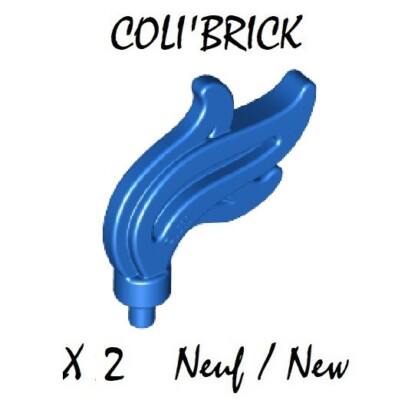 Lego 64647 - 2x Plume Casque Minifig Headgear Flame Water - Bleu Blue ...