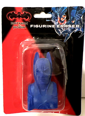 Batman and Robin DC Figurine Bust Head Eraser New Sealed On Card 1997 ...
