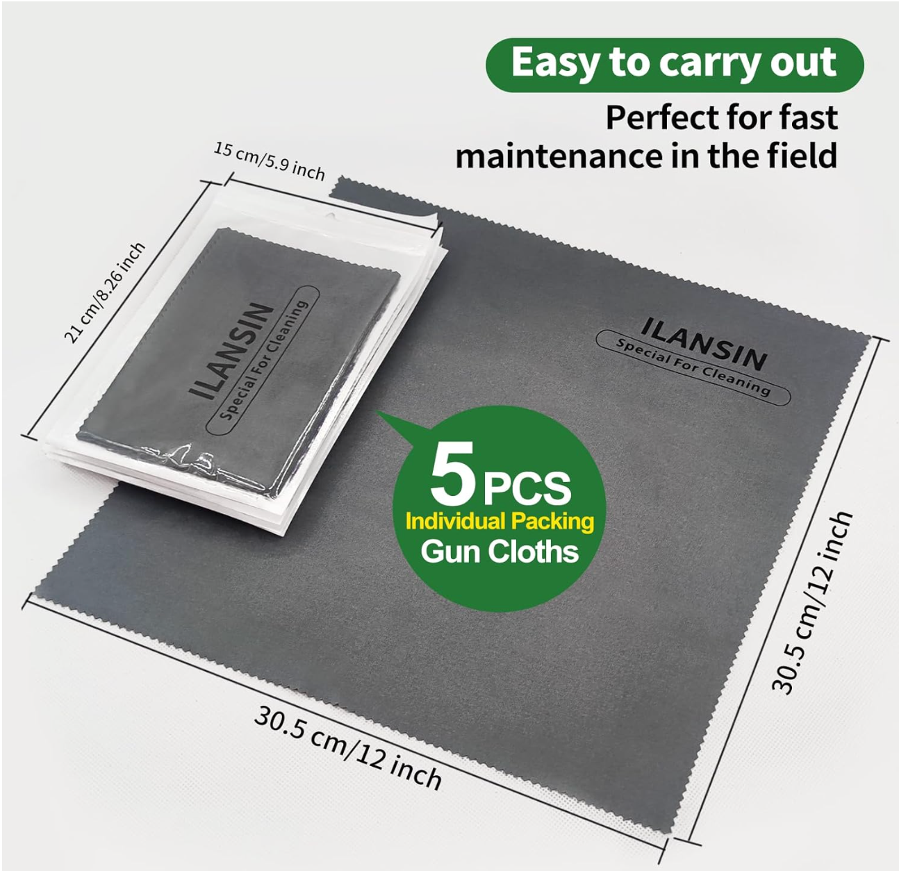 6Pack 12x12" Microfiber Gun Cleaning Cloth Firearm Polishing Rag Lint ...