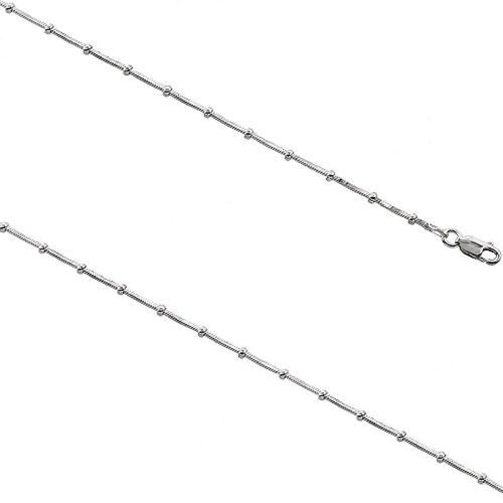 Sterling Silver 1mm Square Snake Chain Necklace or Bracelet w/ Beads ...