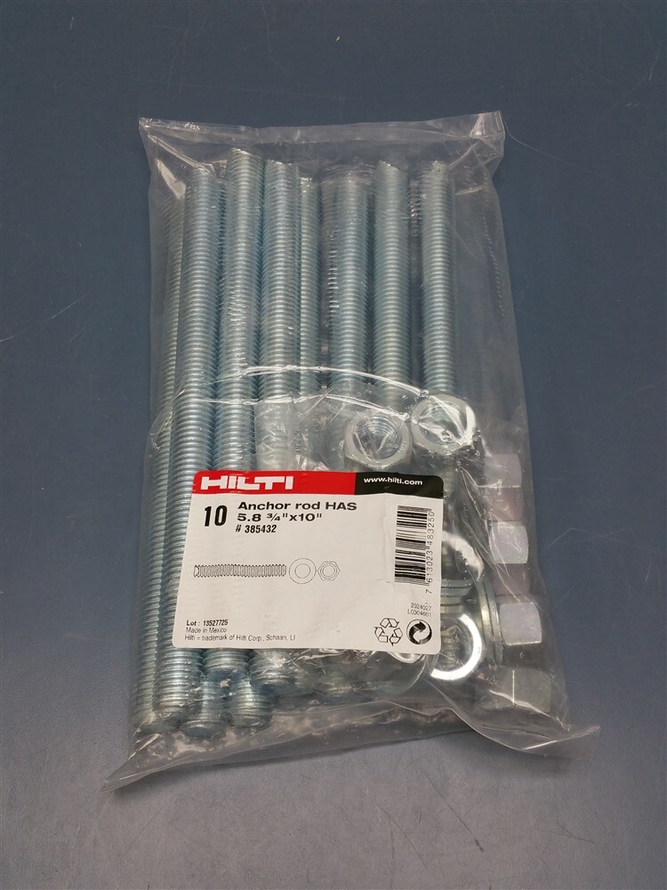 Lot of 10 New Hilti Anchor Rods HAS 5.8 3/4" x 10" #385432 Free ...