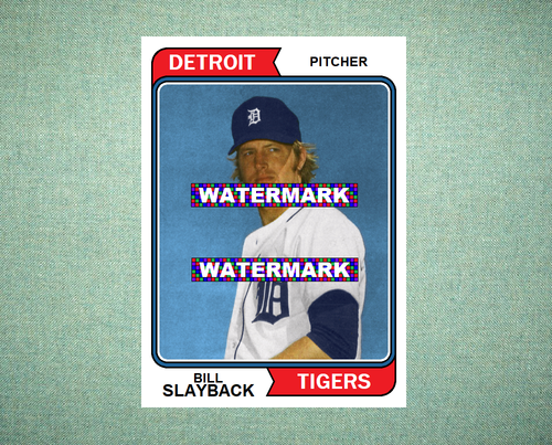 Bill Slayback Detroit Tigers 1974 Style Custom Baseball Art Card | eBay