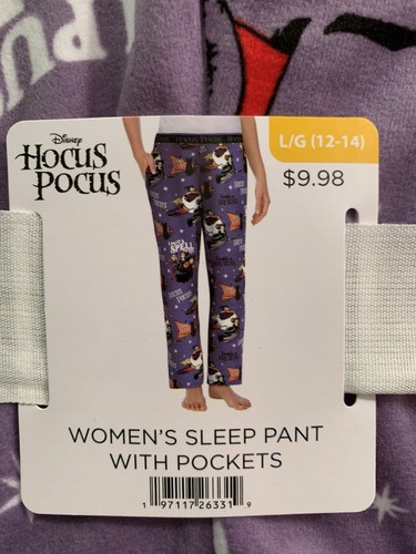 Hocus Pocus Halloween NEW Woman's size Large (12-14) PJ Sleep Pant | eBay