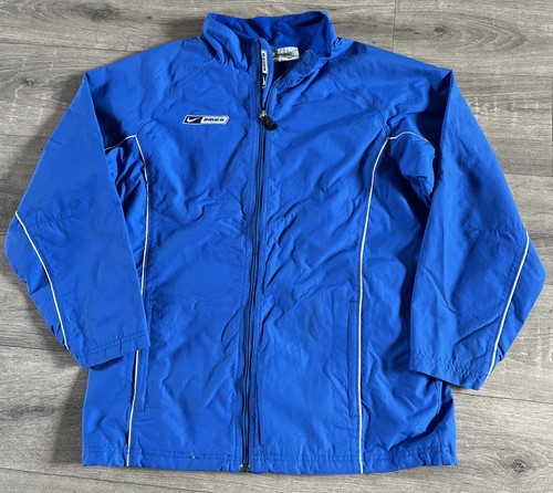 Nike Bauer Blue Windbreaker Jacket Size L Full Zip | eBay