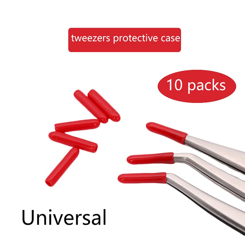 10Pcs Tweezers Cover Eyelash Grafting Rubber Cap Tweezers Case ...