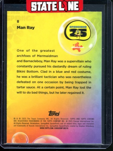 2025 Topps Chrome SpongeBob Aqua Wave Flower Refractor #8 Man Ray /75 ...