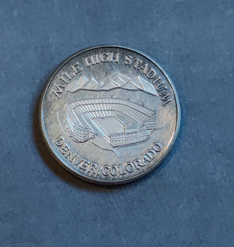 1989 A.F.C. Championship Denver Bronco's Mile High Stadium Coin .999 ...