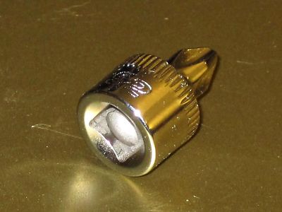Shorty micro Philips screwdriver P2 tip head 1/4" socket ratchet drive ...