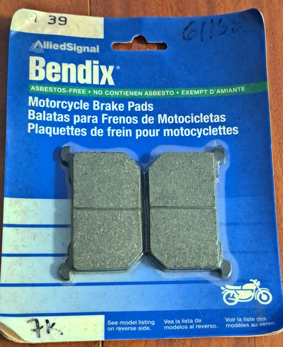Bendix Brake Pad MA39 Kawasaki GPZ1100 Police 1000 ebc FA68 KZ550 KZ750 ...