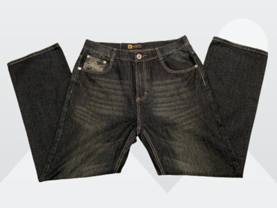 Notorious Big Men's Gray-Black Wash Embroidered Pocket Hip Hop Jeans ...