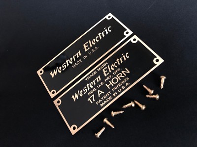 WESTERN ELECTRIC & WESTERN ELECTRIC 17A SPEAKER logo badge label ...
