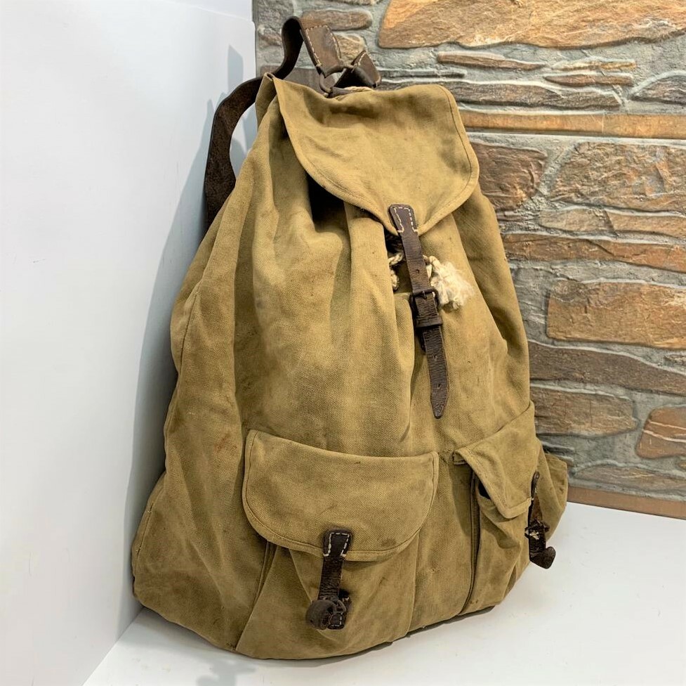 WW2 German Backpack Canvas Wehrmacht Tropical Rucksack Marked | eBay