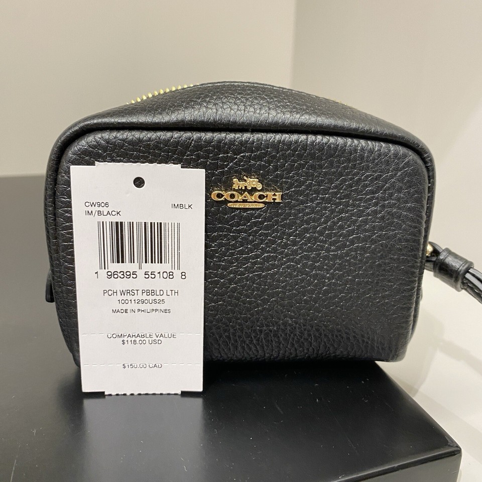 Coach Pouch Wristlet In Black CW906 New | eBay