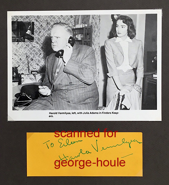 HAROLD VERMILYEA - SIGNED - BROADWAY ACTOR - SORRY, WRONG NUMBER | eBay