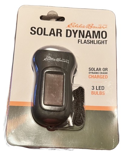Eddie Bauer Solar Dynamo Flashlight, Black, Solar Or Dynamo Crank ...