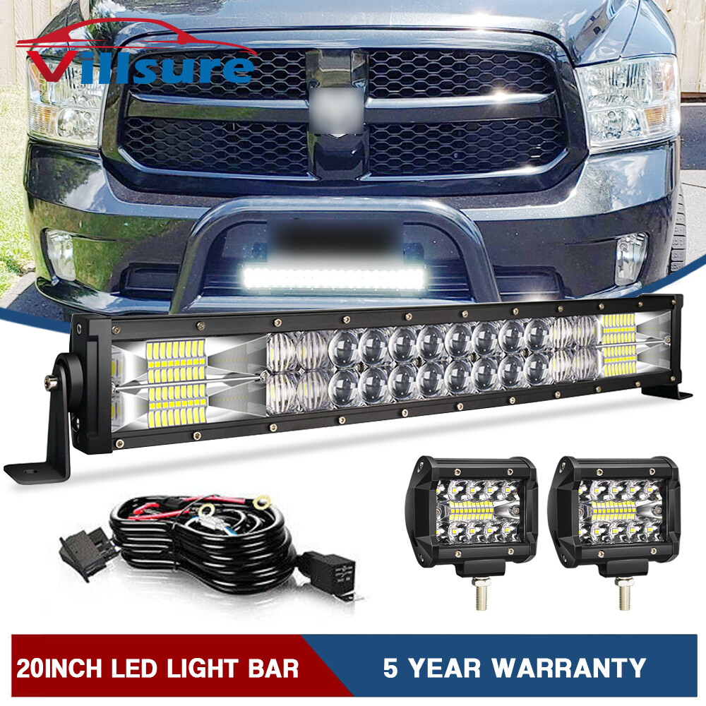 Led Light Bar Dodge Ram 1500 B D4091 | Rough Country Black Bull Bar