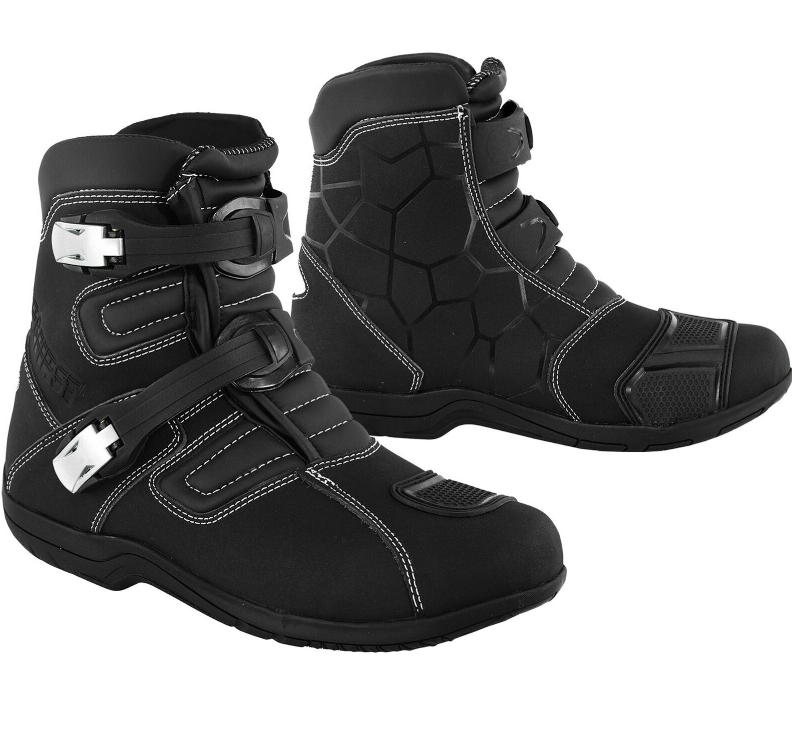 Men Leather Motorcycle Waterproof Boots Racing Motorbike CE Armoured ...