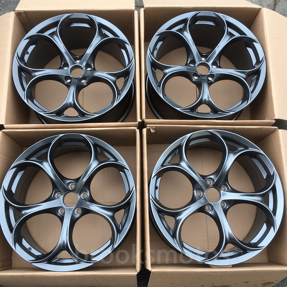 FOR ALFA ROMEO GIULIA QV 19" DRAK GRAY STAGGERED WHEELS RIMS 19X8.5 ...