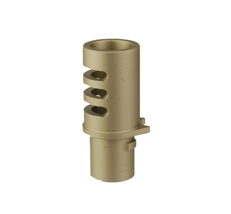 1911 .45 ACP Muzzle Brake Compensator, Round Tube Style,Anodized Tan W ...