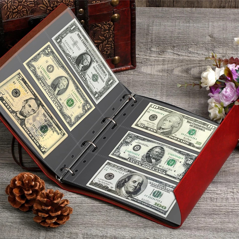 35 Money Binder Refill Sheets 3-Pocket Dollar Bill Sleeves for ...