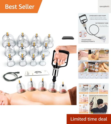 Holistic Pain Relief Cupping Set: 12 Cups for Back, Neck & Joint ...