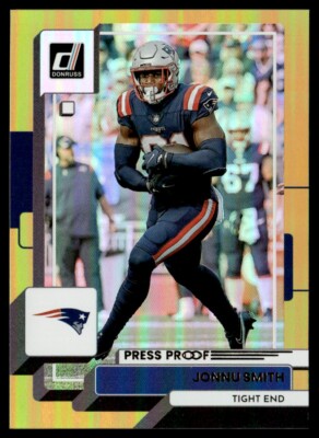 2022 Donruss Gold Holo Press Proof Jonnu Smith New England Patriots ...
